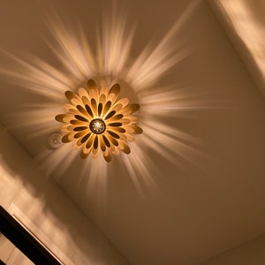 Wood Flower Ceiling Light DAISY Pendant Light Fixture Wood - Etsy