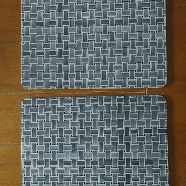 Placemats, Set of 4 Cork-backed Placemats, Medium Size Blue and White ...