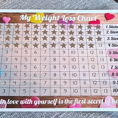 Weight Loss Chart / Tracker 10 Stone Comes With Star Stickers Weight ...