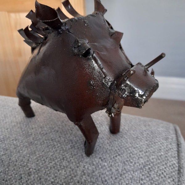 Handcrafted Recycled Metal Warthog Garden Sculpture - Reclaimed ...