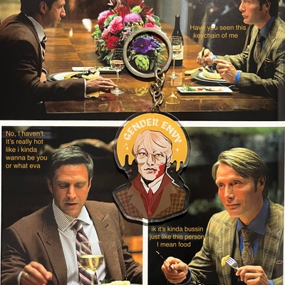 Hannibal Lecter 'gender Envy' Acrylic Charm Keychain - Etsy