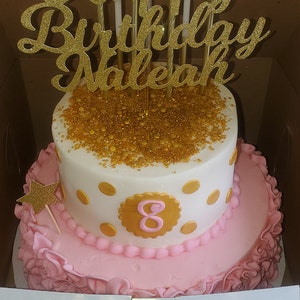 Custom Name Glitter Birthday Cake Topper, Personalized Name, Any Name ...