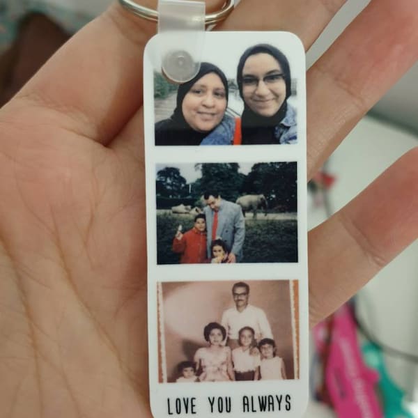 Personalised Photo Strip Keyring | Custom Photo Gift Keyring ...
