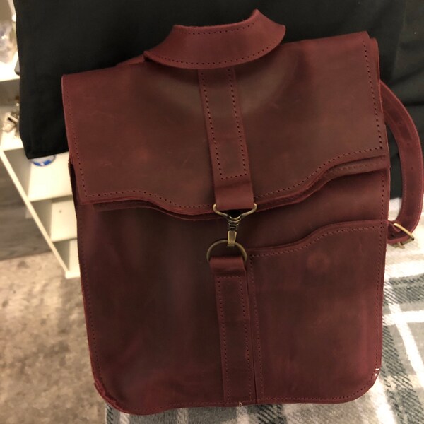 Small Backpack, Mini Backpack Leather, Green Leather Backpack, Leather ...