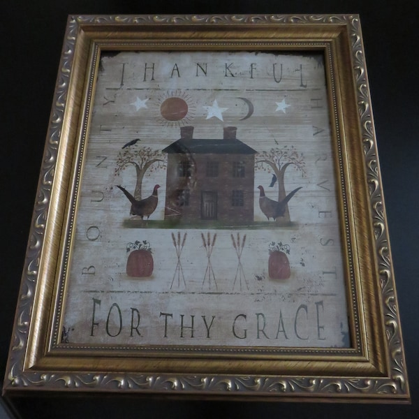 Thankful, Primitive Folk Art Style Digital Art, Download & Print 8x10 ...