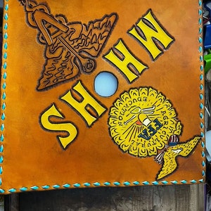 Hand Tooled & Carved Genuine Leather Cow Tag Keychain - Etsy