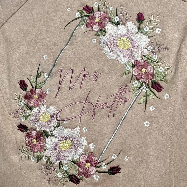 Personalised Bridal Wedding Jacket BESPOKE Design Service Embroidered ...