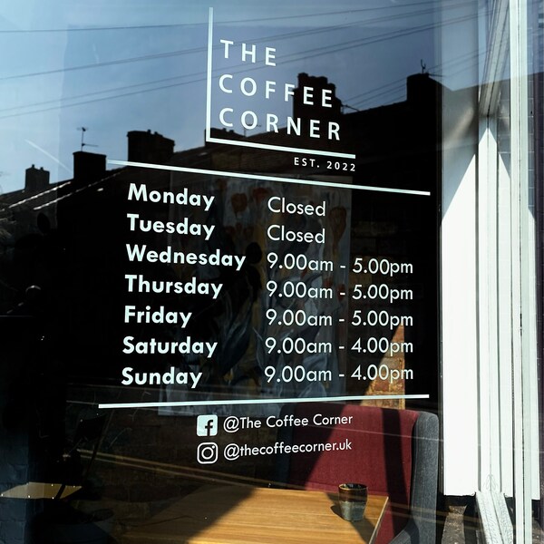 OPENING HOURS With Custom Business Logo | Shop Owner Open Closed ...