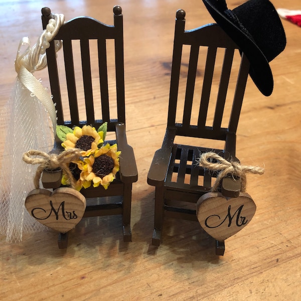 Rocking Chair-cake Topper-rustic-shabby-woodlands-mr.and Mrs-country ...