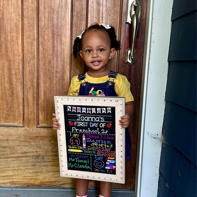 First Day of School Sign, Back to School Chalkboard, Reusable 1st Day ...