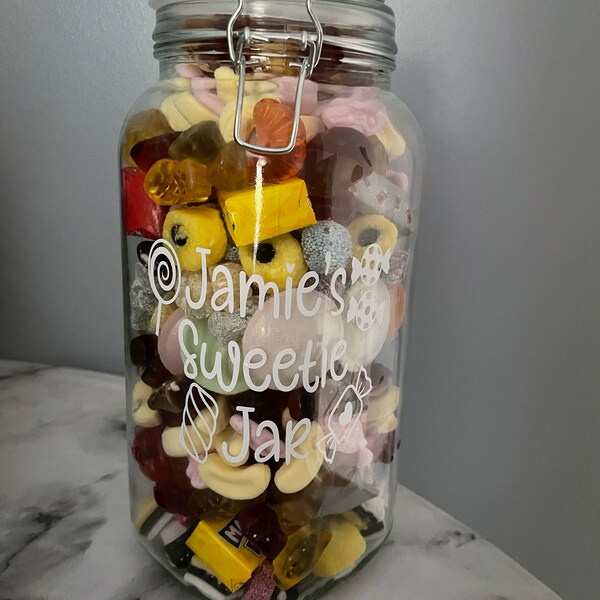 Personalised Sticker - Label - Decal for Sweet Jar - Add Your Own Name ...