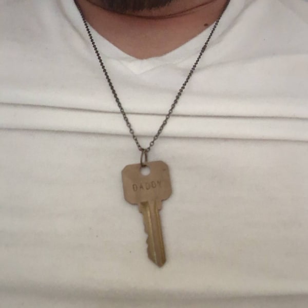 Men's Personalized Vintage Key Necklace - YOU Choose the Key and ...