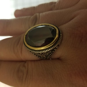 Archer Thumb Carved Silver Ring , Turkish Flag Motif Silver Thumb Ring ...