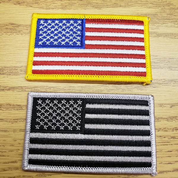 American Flag Patch - Embroidery United States USA Badge 3-3/8" (iron ...