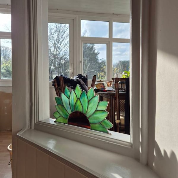 Stained Glass Corner Sunflower Etsy