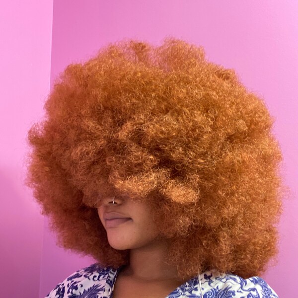 AFRO .. Big Jumbo Afro .. Unisex and Super Nice! Foxy Red .. Hippy ...