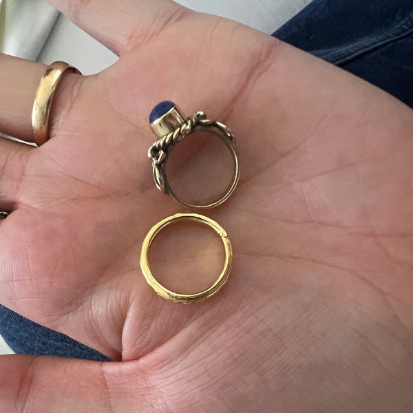 Lapis Lazuli Ring, Brass Ring, Gemstone Ring,handmade Ring, Unique Ring ...