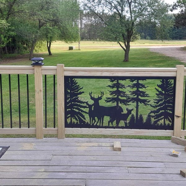 Decorative Rustic Metal Panel. Metal Panel Insert. Privacy Fence Topper ...