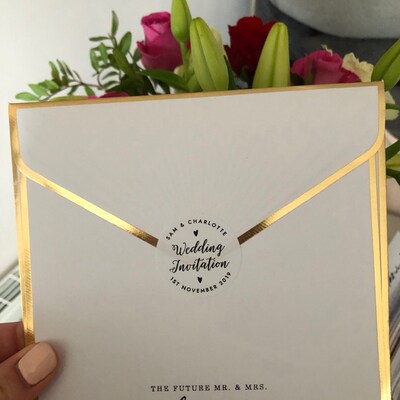 Wedding Invitation Sticker, Wedding Mail Sticker, Wedding Invite Label ...