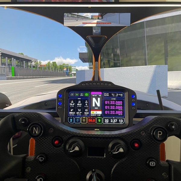 Sim Racing Dashboard Touchscreen Display Leds RPM Simhub, PSR GT 5.0 ...