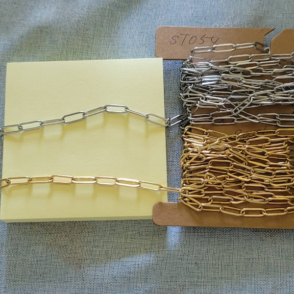 Paperclip Chain No Fade Non-tarnish - Gold Silver Wholesale Bulk Chain ...