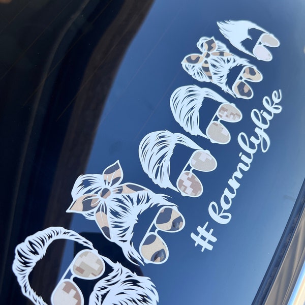 Family Life Decal, Momlife, Dadlife, Kidlife, Messybun, Car Decal - Etsy