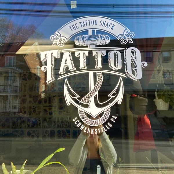 Tattoo Shop Wall Decal Tattoo Studio Sign Logo Wall Stickers Custom ...