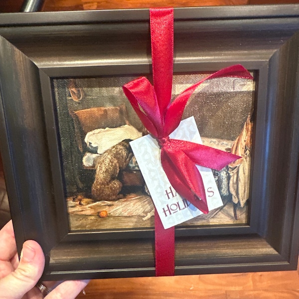 Framed Boy Praying Oil Painting Canvas Print, Framed Vintage Young ...