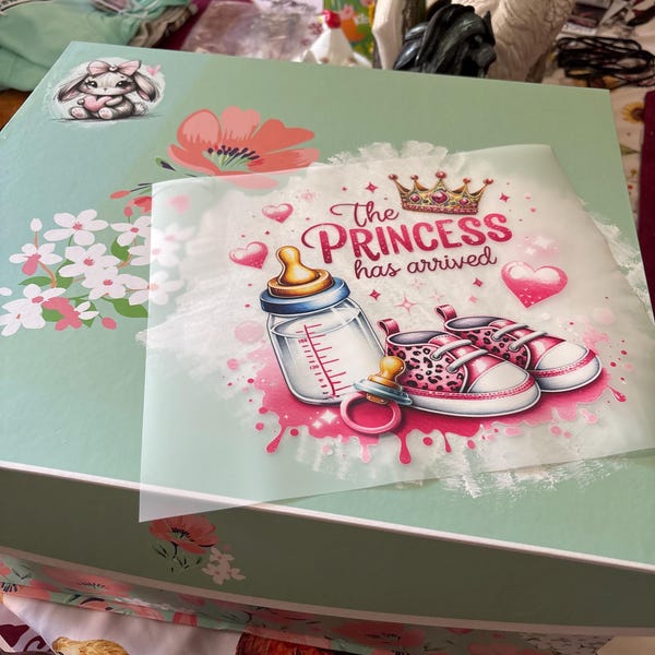 Princess Baby Girl DTF Transfer: Pink Baby Shower Print - Etsy