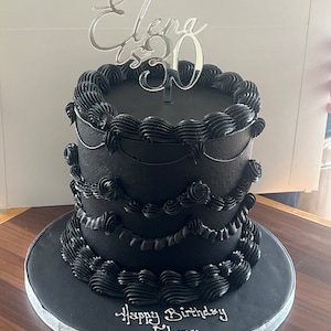 Happy Birthday Cake Topper Acrylic Cake Topper Fine Line Birthday Cake ...