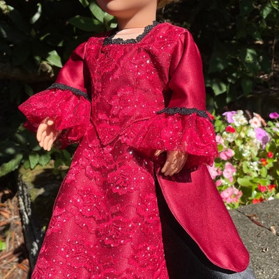 Lady in Red 3 Piece Outfit Red Gown, Gloves and Cape Doll Clothes Fits ...