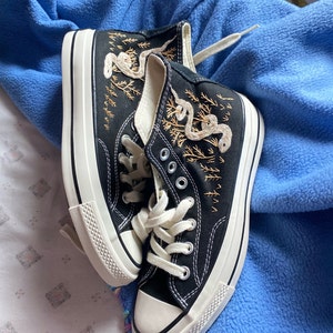 Custom Embroidered Converse High Tops Chuck Taylor 1970s/ Embroidered ...