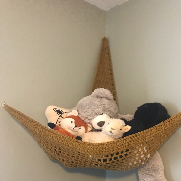 Boho Corner Hammock - Digital PDF Crochet Pattern - Yarn, Stuffed Animal, Toy, Plushie Storage ...