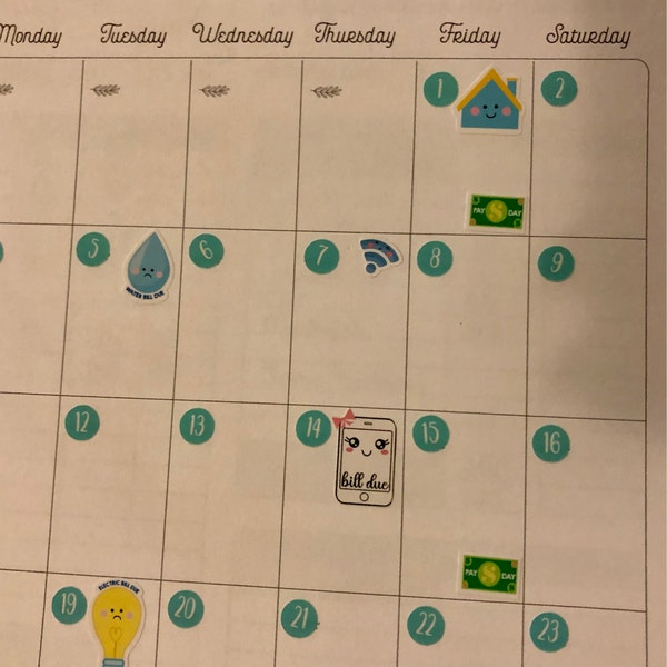 Tiny Ombre Date Dot Planner Stickers, Colorful Mini Dot Calendar ...