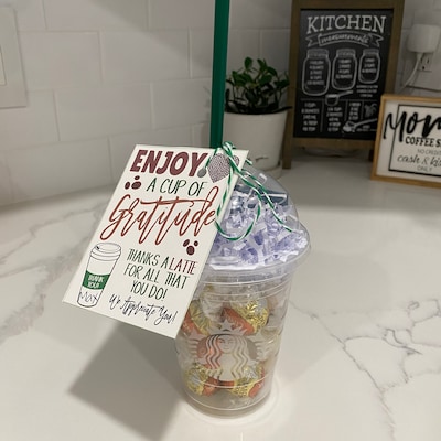 Printable Enjoy a Cup of Gratitude Coffee Table Sign, Thank You Staff ...