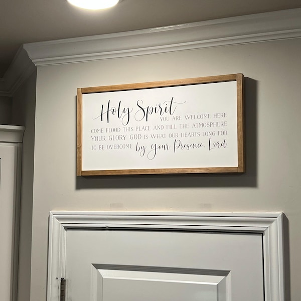 Holy Spirit You Are Welcome Here Sign | Scripture Signs | Living Room ...
