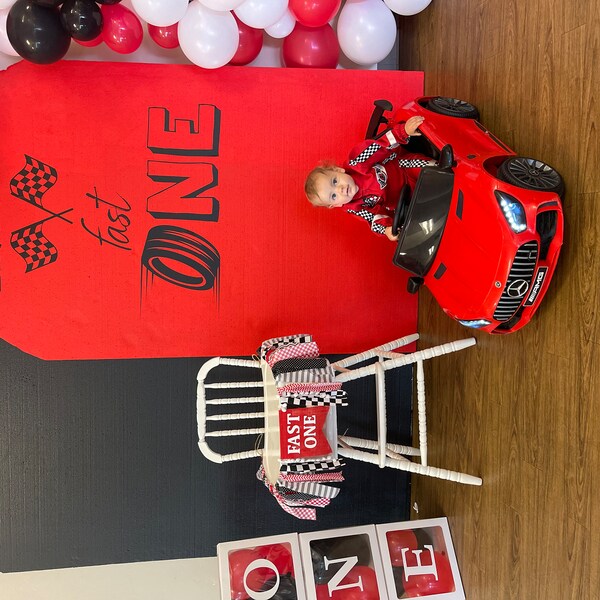 First Birthday Decal - Fast One Backdrop - Fast One First Birthday ...