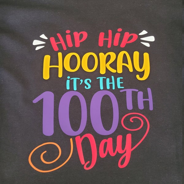 Hip Hip Hooray It's 100th Day Cuttable Design SVG PNG DXF & Eps Designs ...