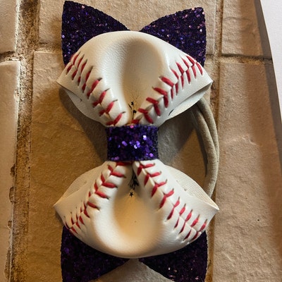 Real Baseball Bow, Real Baseball Hair Bow, Baseball Bow, Baseball Skin ...