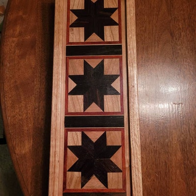 Barn Quilt Art. Handmade Parquet Wood Barn Quilt Panel. Framed 4 Point ...