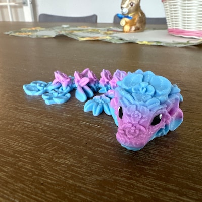 Baby Orchid Dragon Articulating Flexi by Cinderwing, Fidget Toy, Desk ...