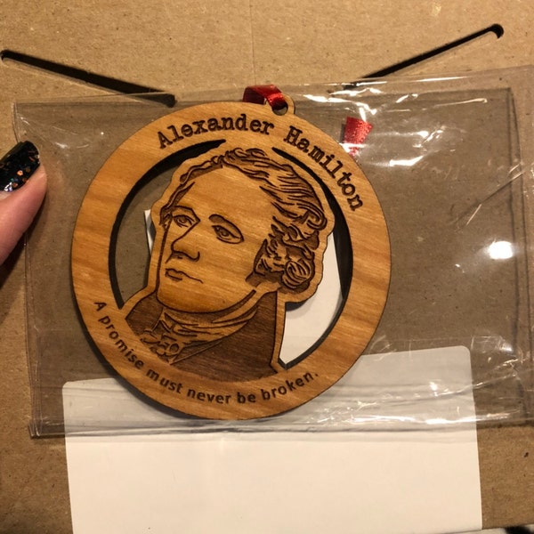 Alexander Hamilton Christmas Ornament - Wood Hamilton Ornament by ...