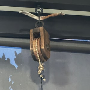 Vintage Block and Tackle Pulley Cast Iron and Wood With Hook - Etsy