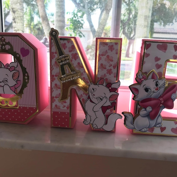 Marie Cat Letter 3d/ 3d Letters - Etsy