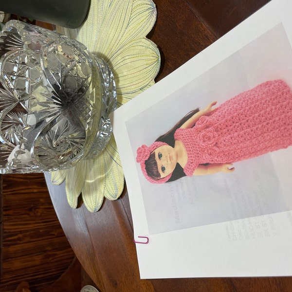18" Doll Madison Maxi Dress Crochet Pattern, Crochet Doll Shoes Pattern ...