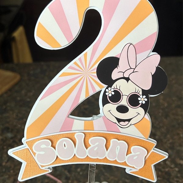 Groovy Minnie Mouse Cake Toppergroovy Minnie Mouse Thememinnie Mouse ...