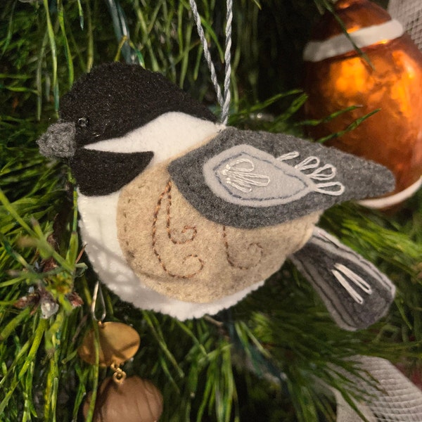 Chickadee Sewing Pattern PDF - Backyard Bird Stuffed Ornament - Felt ...