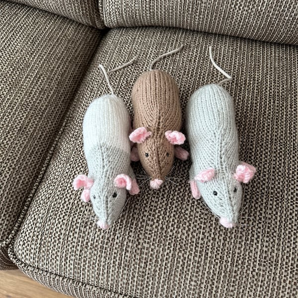 Rat Knitting Pattern - PDF - Cute Toy Domestic Rats Cuddly Beginners ...