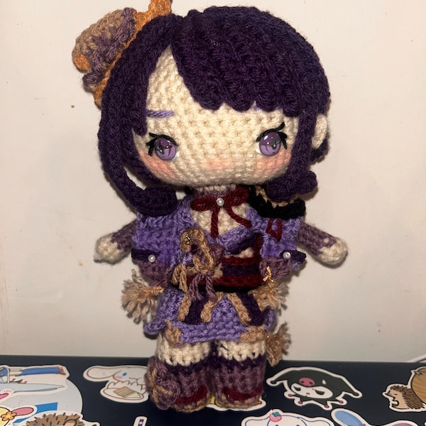Crochet PDF Pattern: "raiden Shogun" Chibi Amigurumi (english, Spanish ...