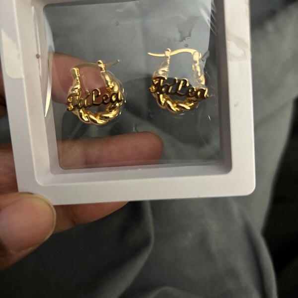 Custom Name Hoop Earrings,gold Name Earrings,personalized Earrings ...